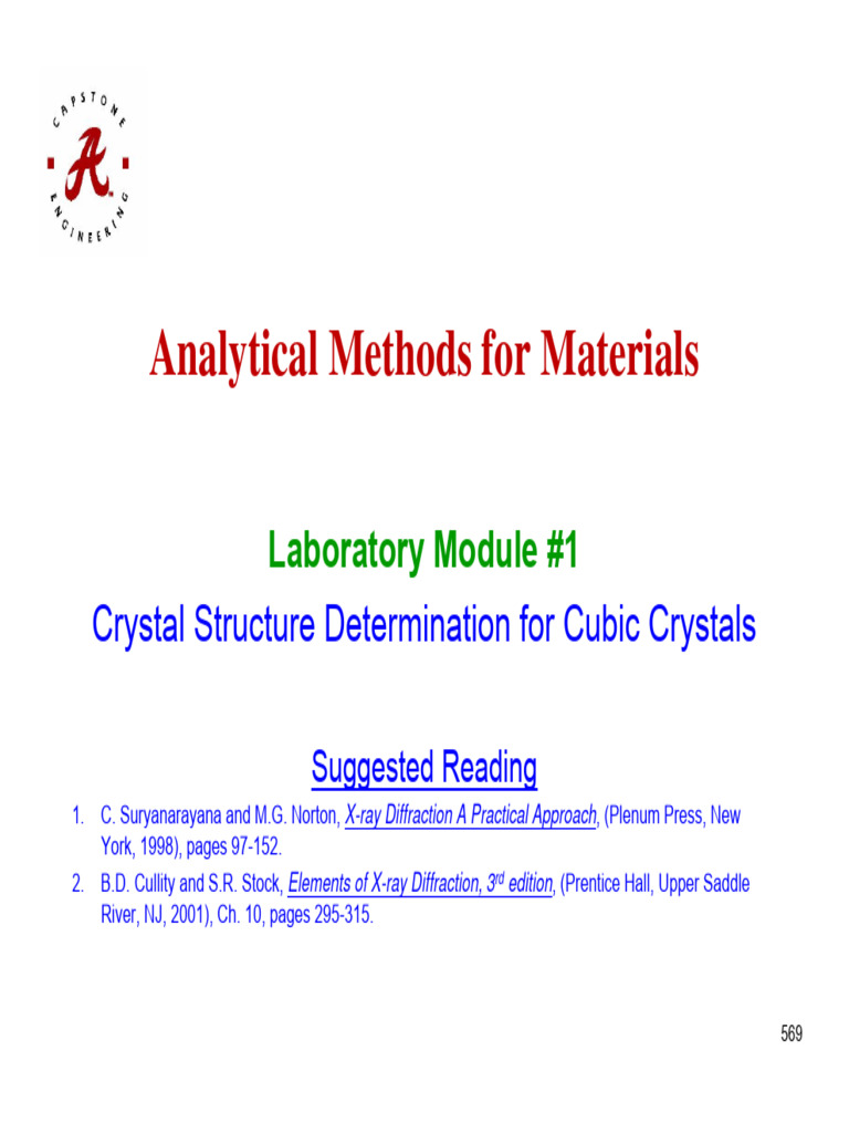Lab 1 - Crystal Structure Determination For Cubic Crystals | PDF ...