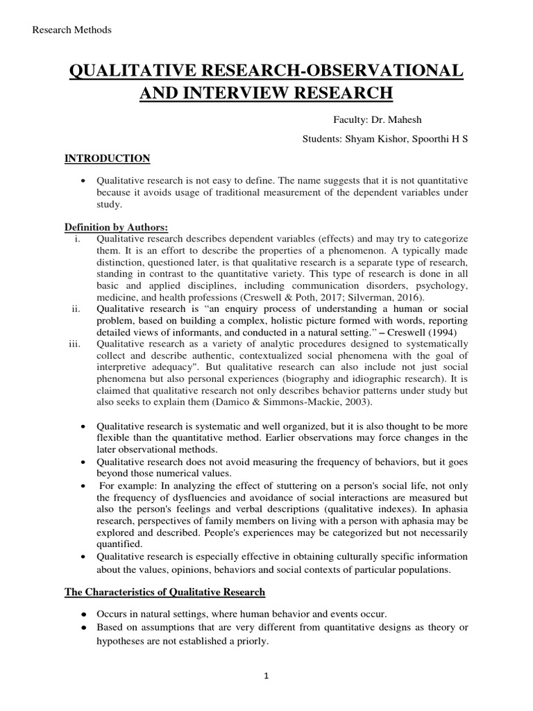 Qualitative Research | PDF | Qualitative Research | Autism Spectrum