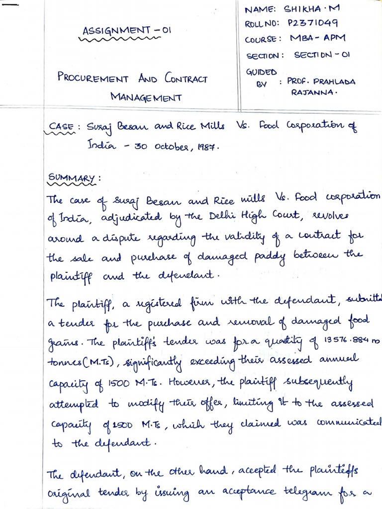 P2371049 - Case Judgement Assignment | PDF