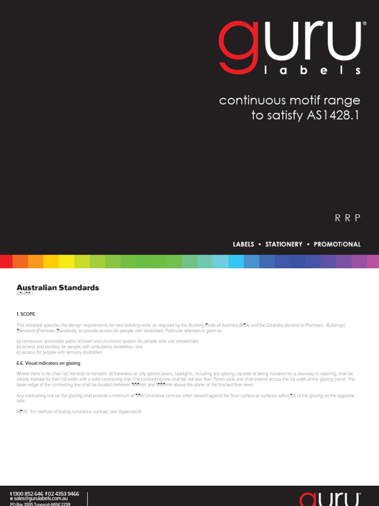 Guru Labels Catalogue - Unprinted Continuous Motifs - RRP - August 2020 ...