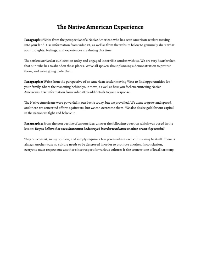 Perspectives on Native American Displacement | PDF