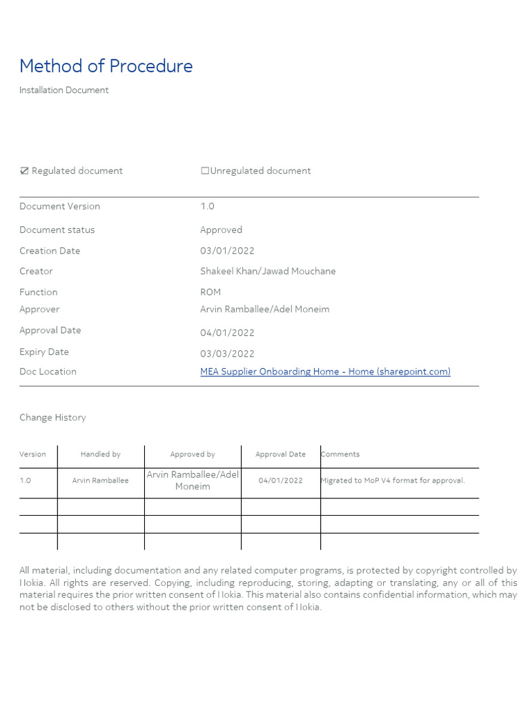 MW - Installation MoP-v04 - Safaricom Ethiopia - V1 | PDF | Antenna ...