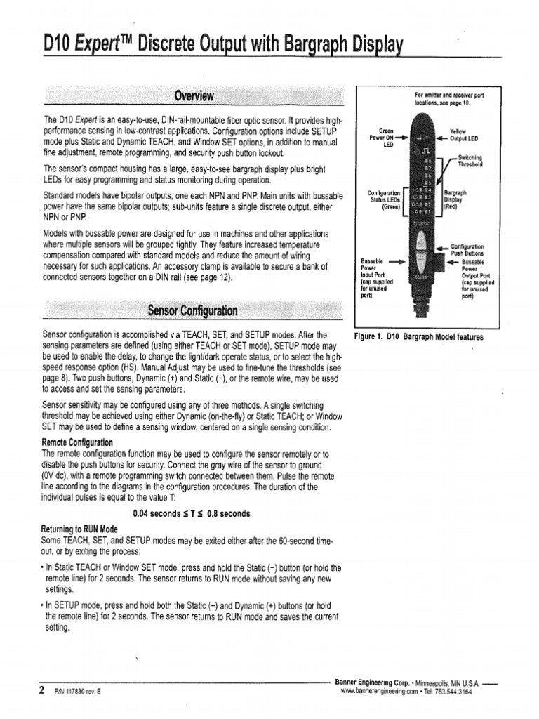 D10 Expert Sensor 535CS | PDF