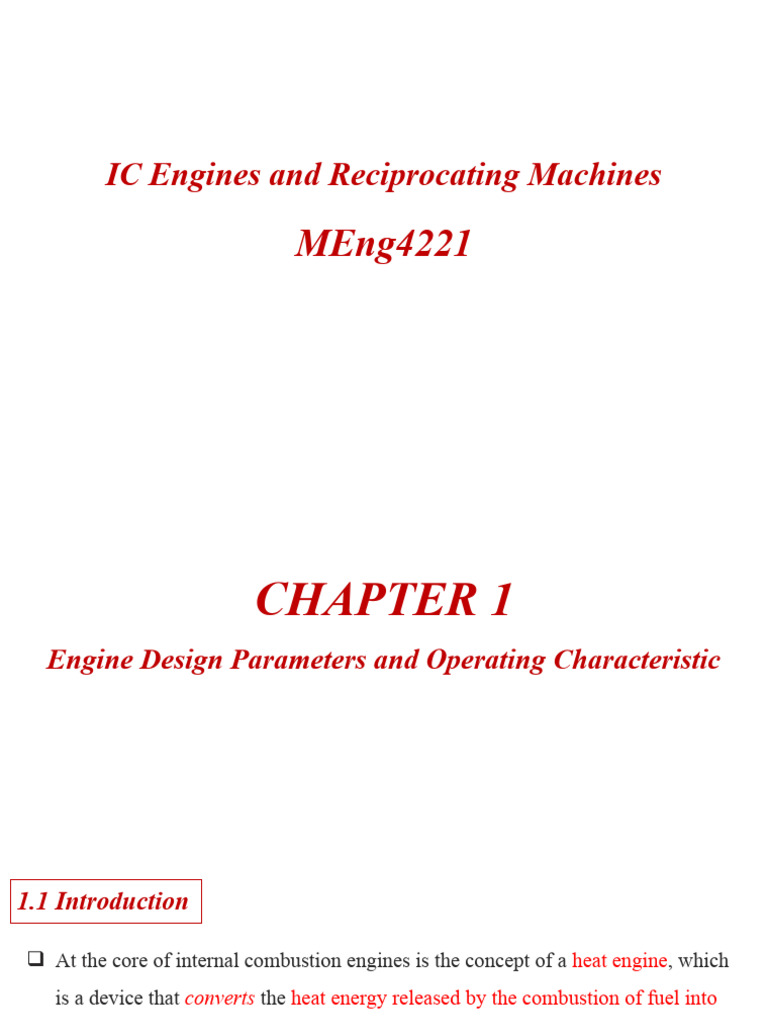 chapter 1 | PDF | Internal Combustion Engine | Engines