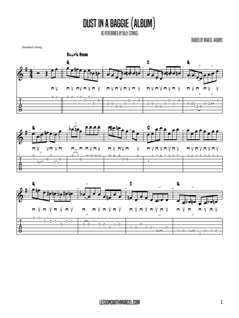 Billy Strings Dust in A Baggie Album Sheet Music and Tab ml91rz | PDF ...