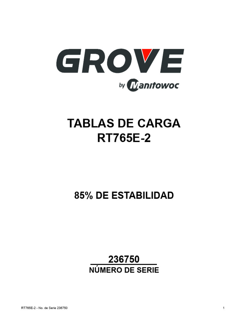 Load tabla carga RT-765E-2 | PDF | Neumático | Grúa (máquina)