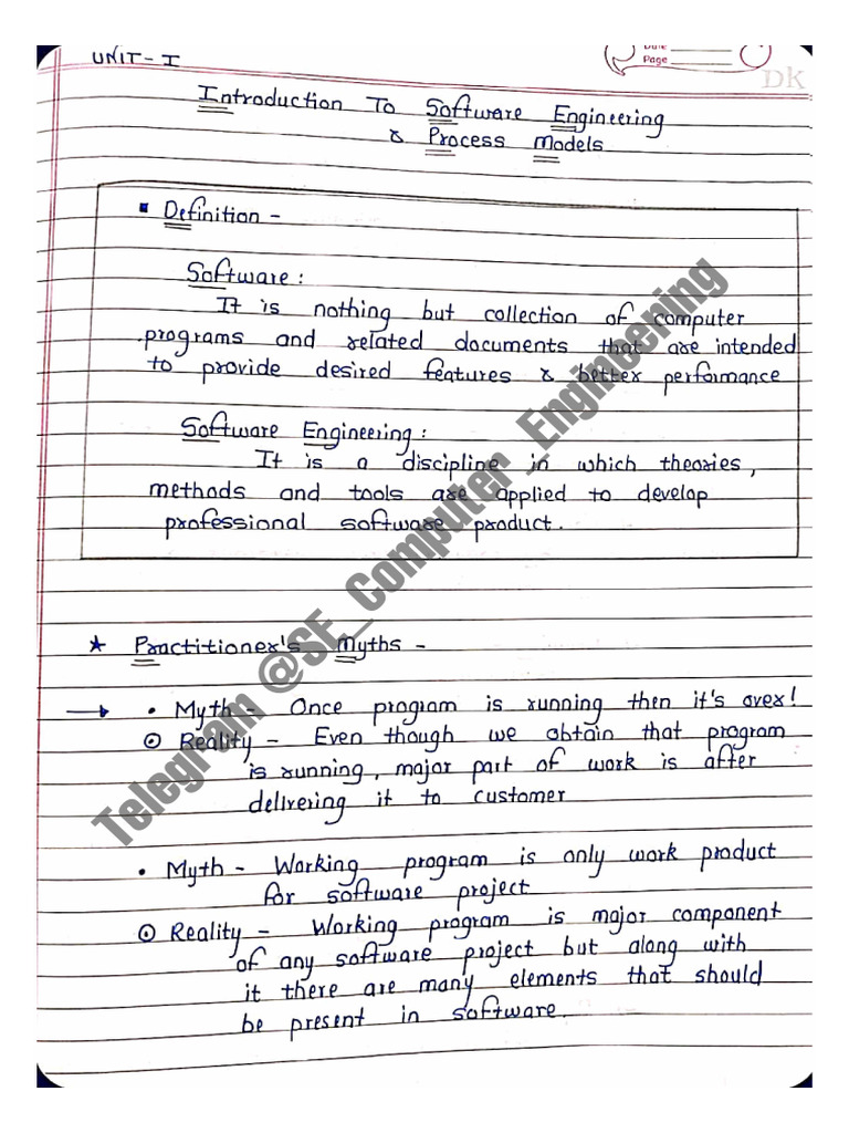 Software Engineering INSEM Notes | PDF