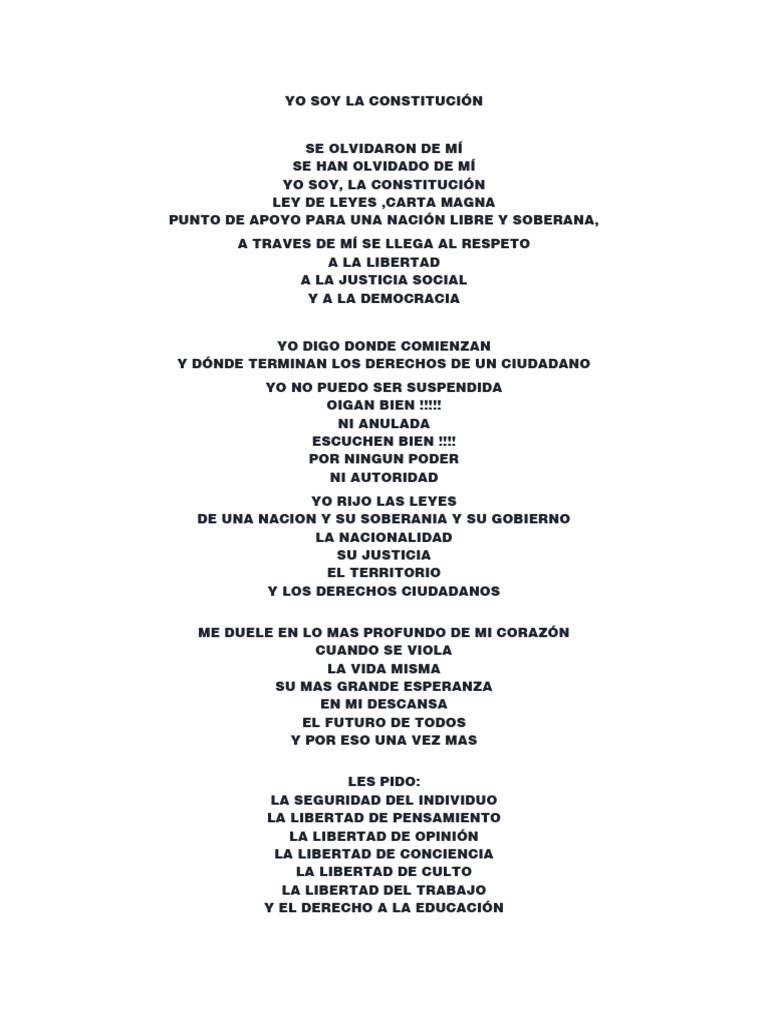 Yo Soy la Constitución: Un Poema | PDF | Política | Ciencias sociales
