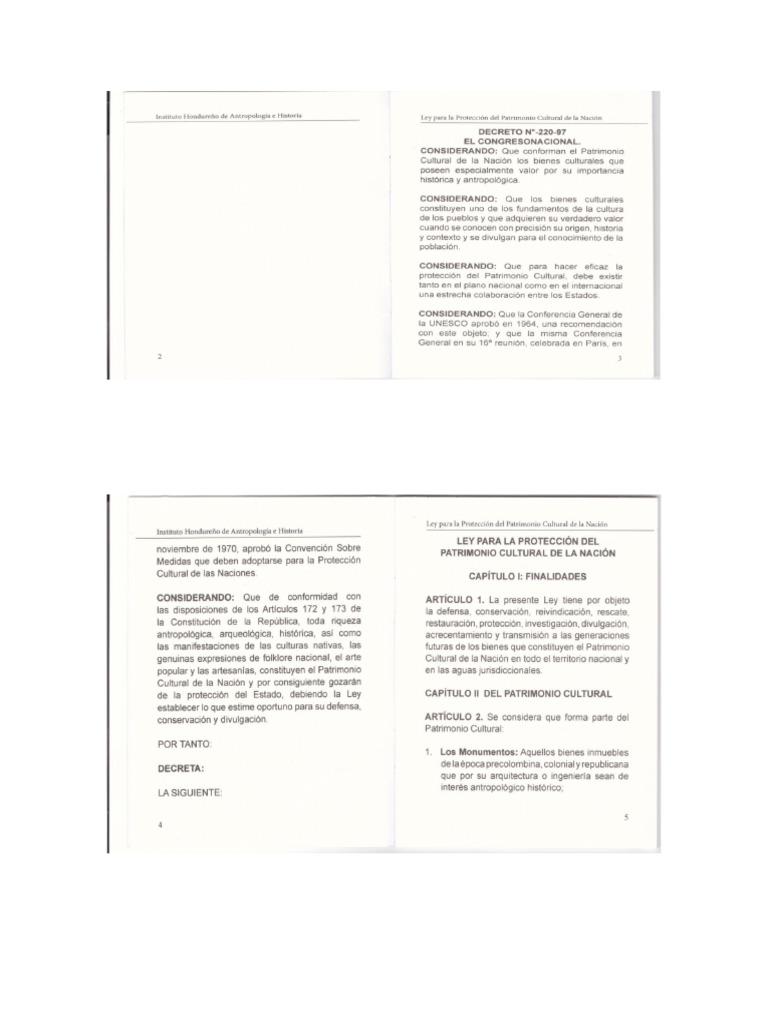 Ley para La Proteccion Del Patrimonio Cultura de La Nacion | PDF