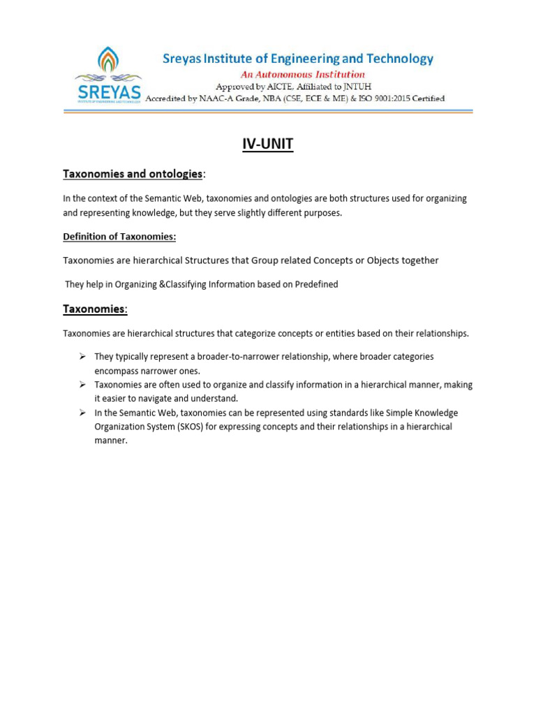 Semantic Web Unit-IV | PDF | Resource Description Framework | Semantic Web