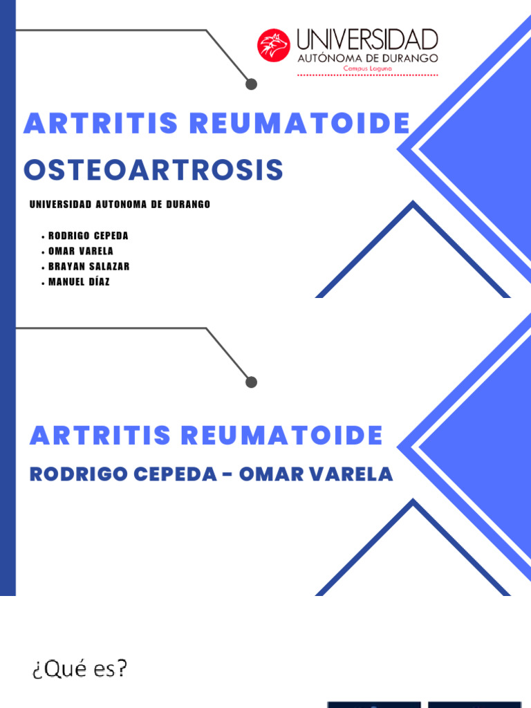 Reuma Artritis y Osteoartritis | PDF | Osteoartritis | Artritis Reumatoide