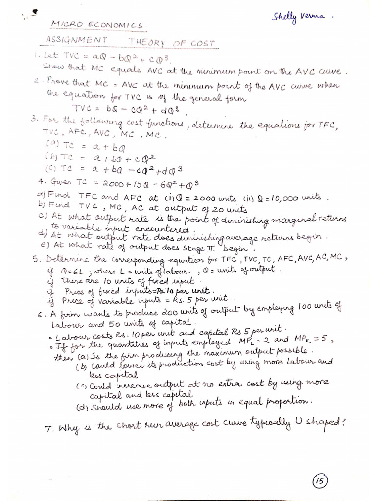 Assignment Theory of Cost | PDF