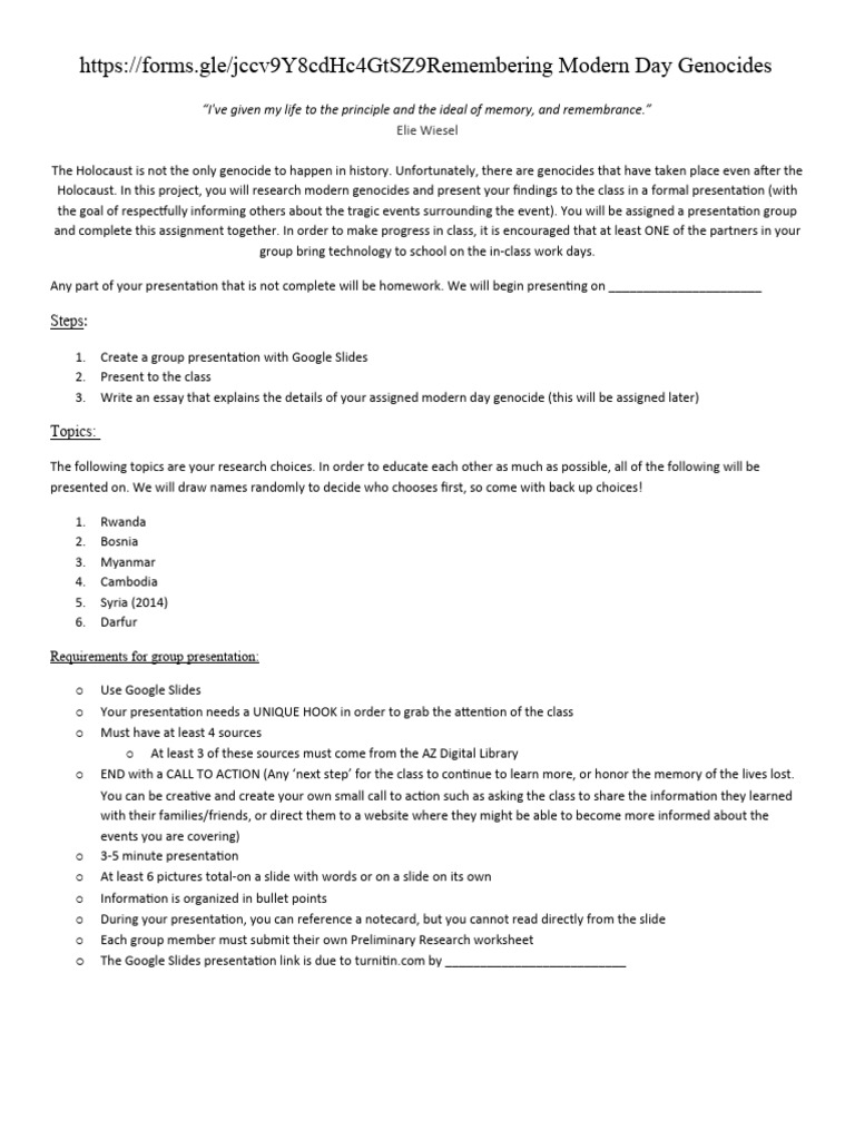 Modern Day Genocide Project | PDF | Human Communication