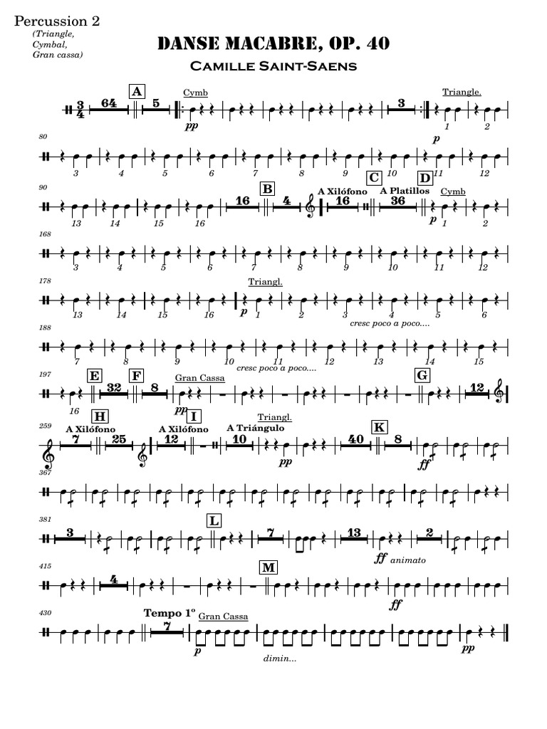 Danse Macabre de Saint-Saëns : Partition | PDF