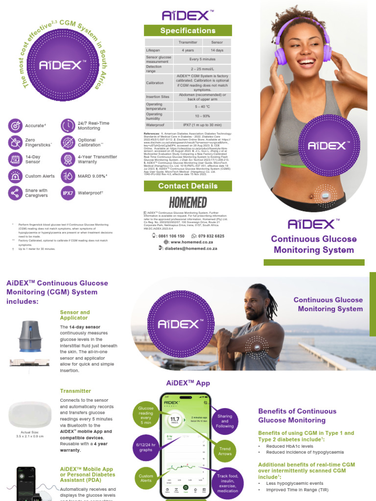 Aidex Cgms Brochure PDF - 20231031134200 | PDF | Clinical Medicine | Causes Of Death