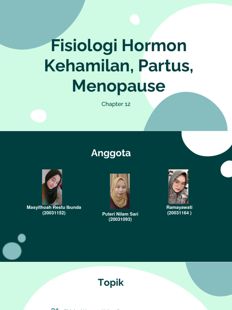 PPT Fisiologi Hormon Kehamilan, Partus, Menopause | PDF