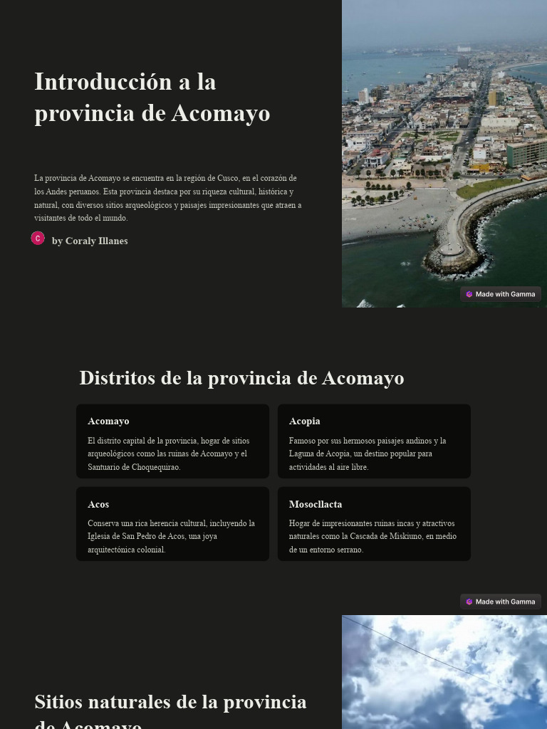 Introduccion A La Provincia de Acomayo | PDF | Perú | Imperio Inca