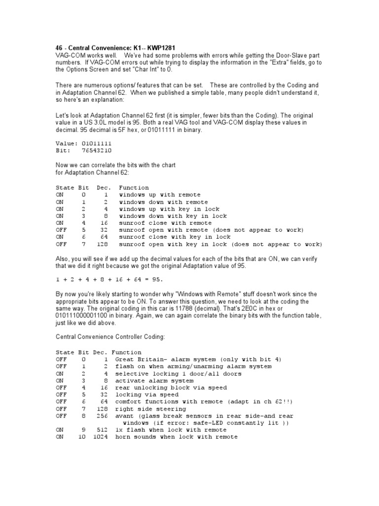 Central Convenience Coding Guide | PDF | Bit | Computing