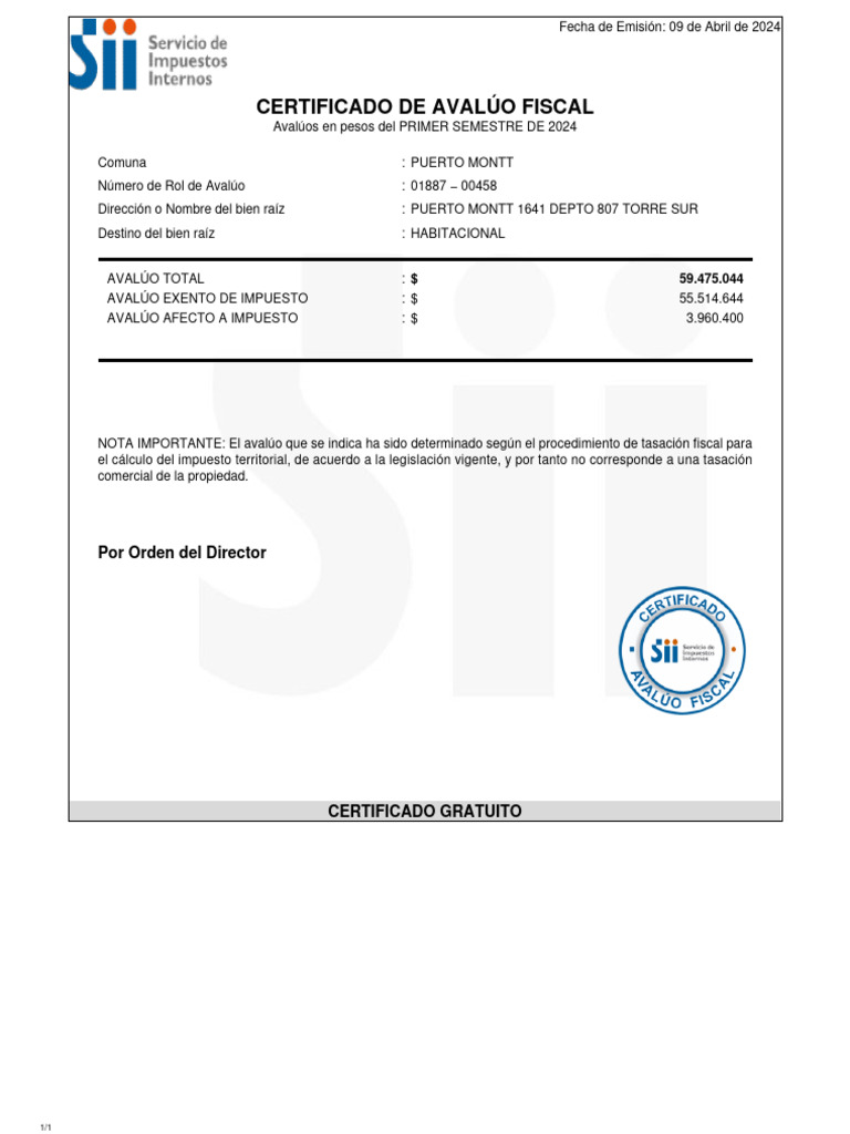 Avalúo Fiscal Puerto Montt 2024 | PDF