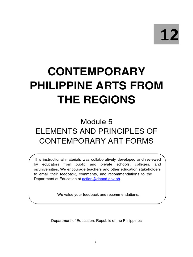 CPAR - M5 - Week 5 - Elements and Principles of Contempory Art Forms ...