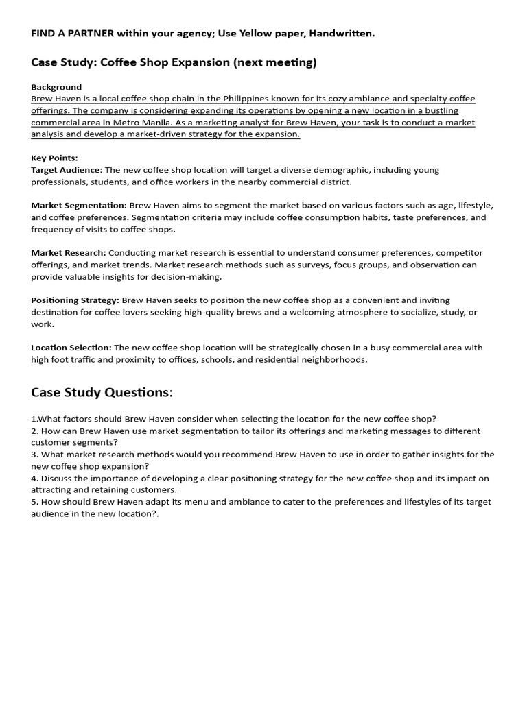 Coffee Shop Expansion Case Study | PDF