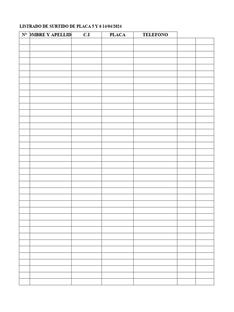 Formato de Lista | PDF