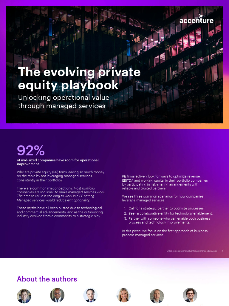 Accenture As PE Unlocking Operational Value Through Managed Services ...