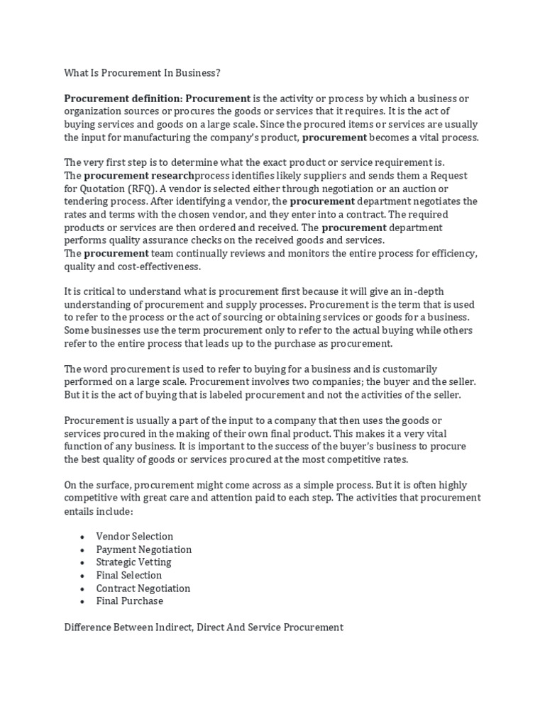 Procurement Notes 3 | PDF | Procurement | Supply Chain