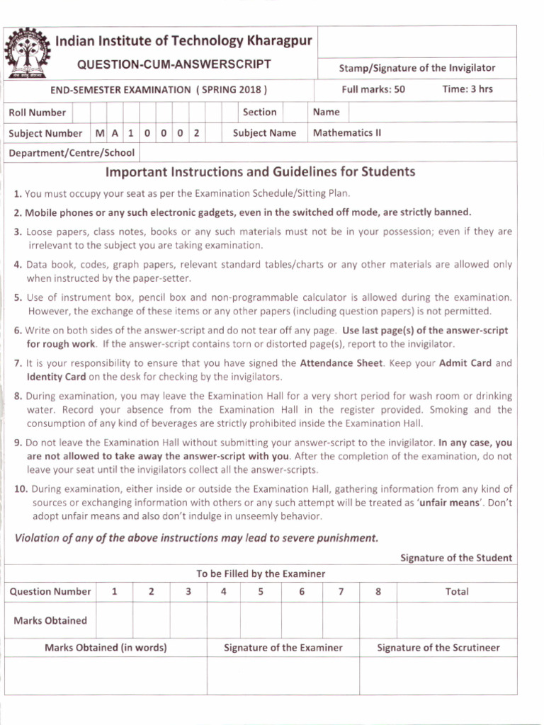 MA10002 - Mathematics II | PDF | Integral | Mathematical Analysis