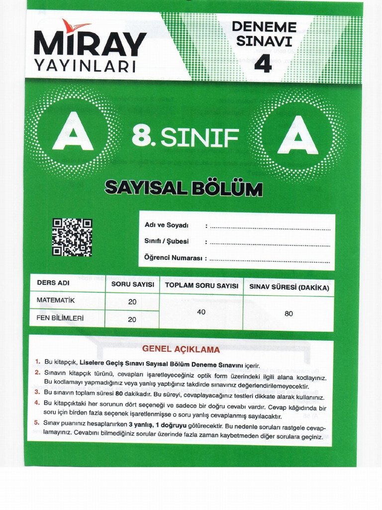 8 Mi̇ray 4 Sayisal | PDF