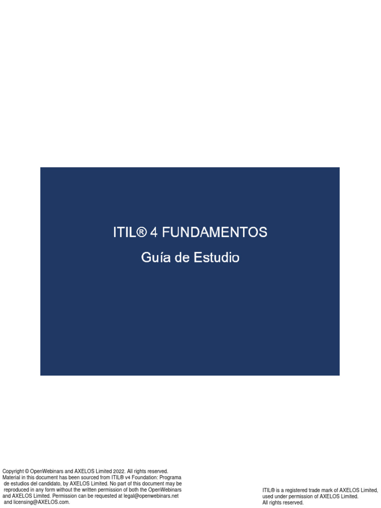 ITIL 4 Fundamentos - Guía de Estudio | PDF | Itil | Los consumidores