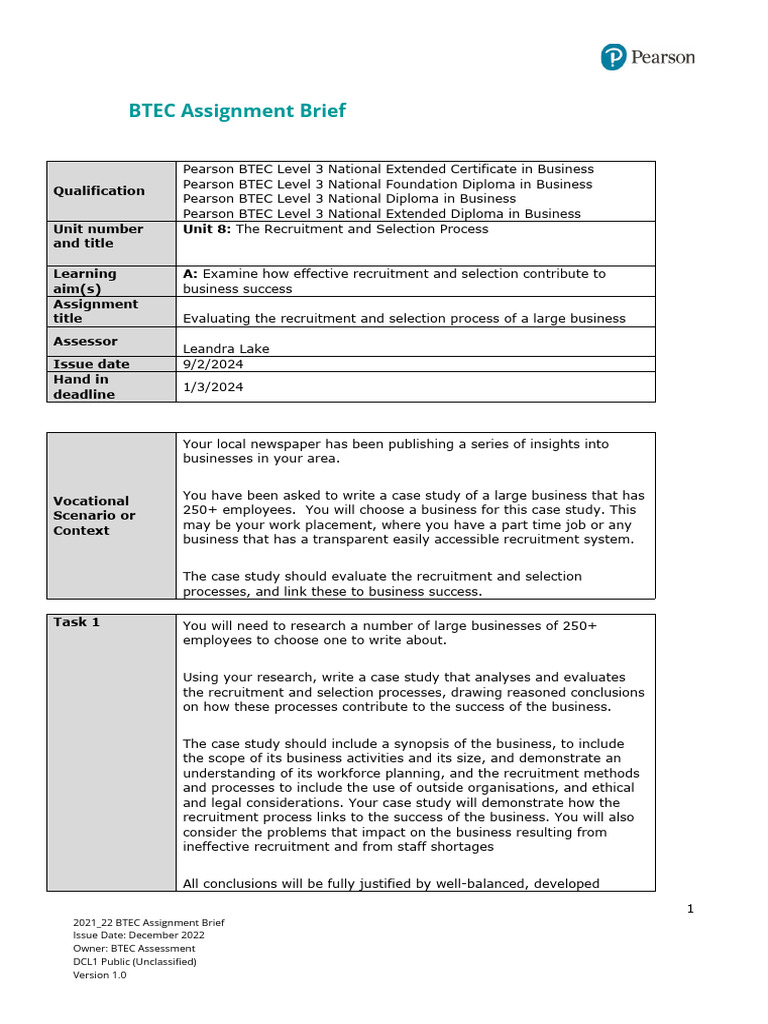 Abdullah Faisal - Unit-8-Assignment-Briefs | PDF | Recruitment | Interview