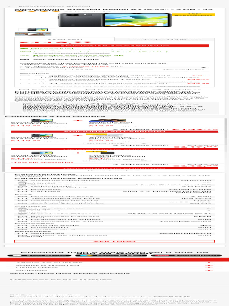 Smartphone XIAOMI Redmi A1 (6.52'' - 2 GB - 32 GB - Preto) Worten - PT | PDF | Smartphone ...