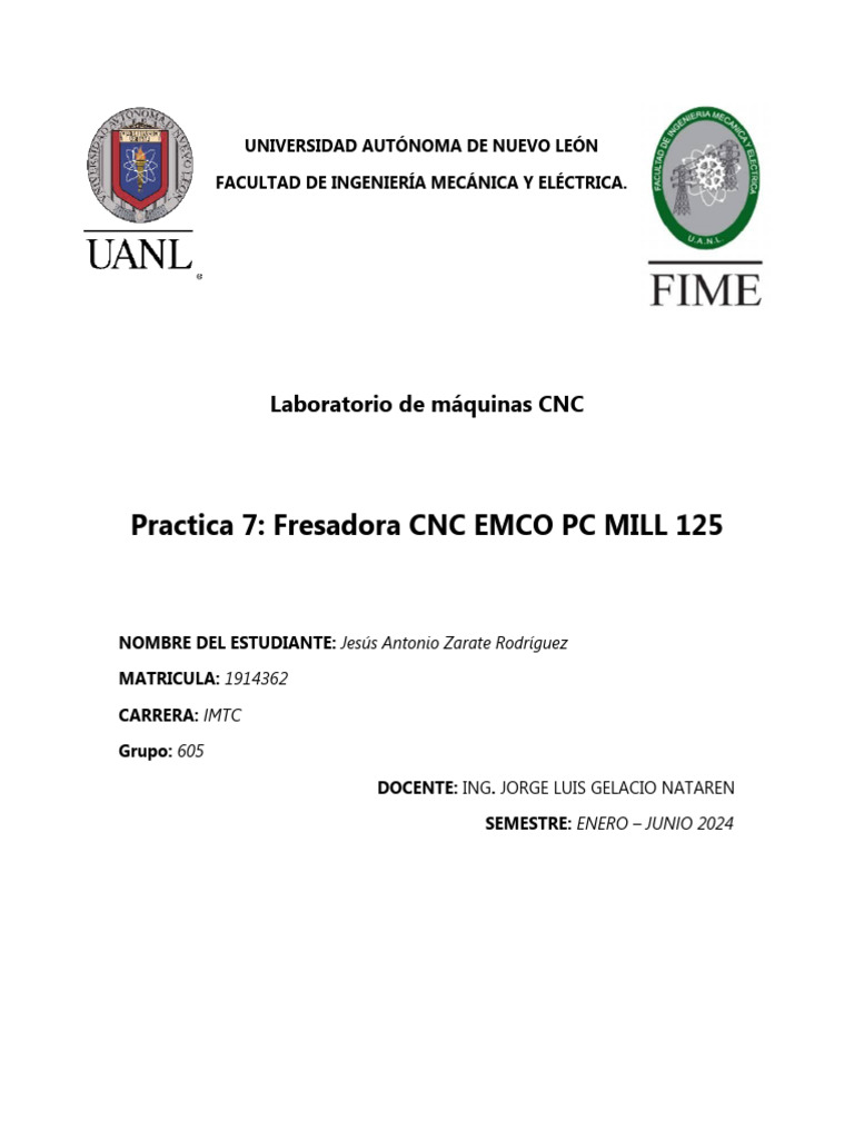 Practica 7 CNC | PDF
