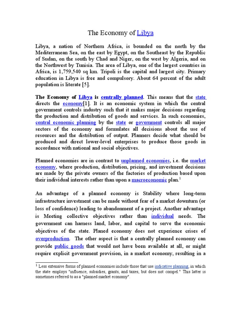 The Economy of Libya | PDF | Libya | Gross Domestic Product
