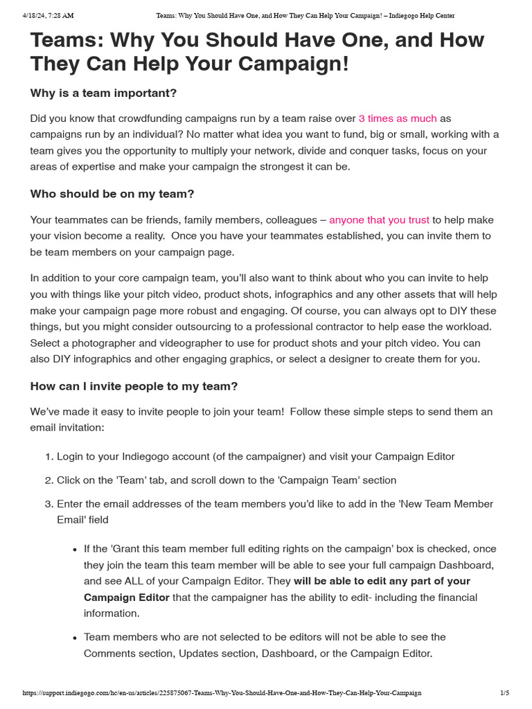 Teams - Why You Should Have One, and How They Can Help Your Campaign ...