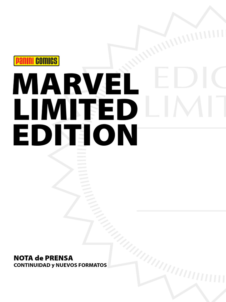 Marvel Limited Edition. Nuevos Lanzamientos | PDF | Comics Marvel ...
