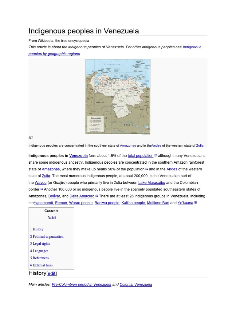Indigenous Peoples in Venezuela | PDF | Indigenous Peoples Of The ...