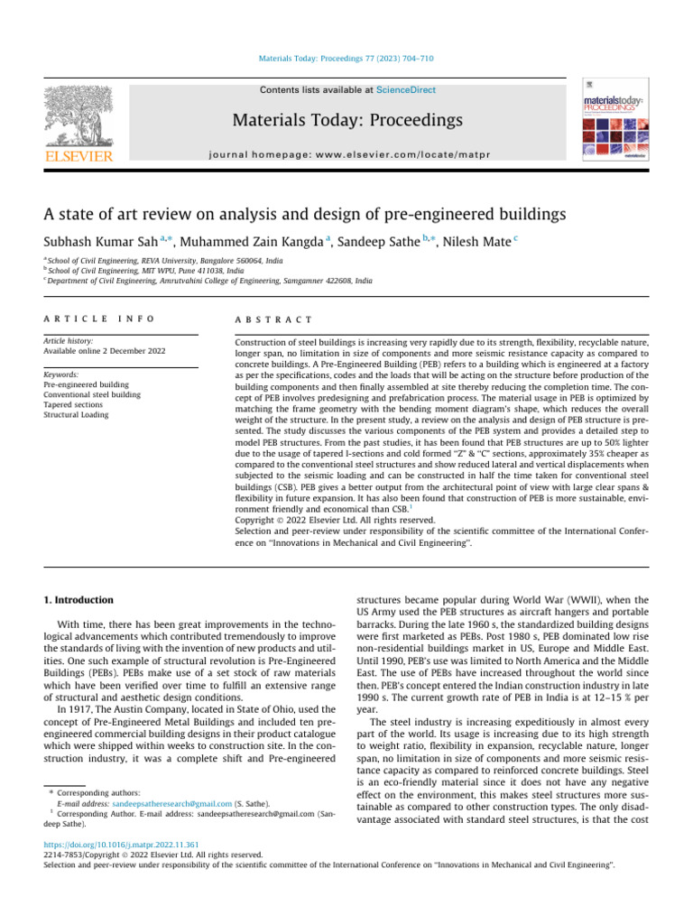 A State of Art Review On Analysis and Design of Pre 2023 Materials ...