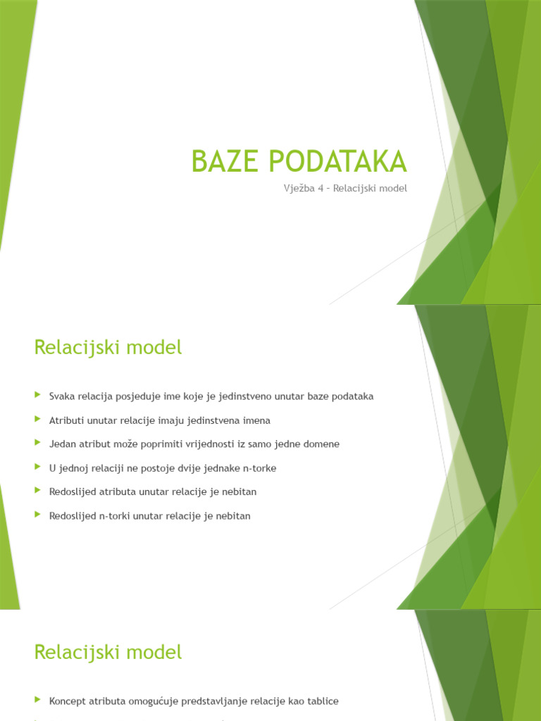 Vježba 4 - Relacijski Model | PDF