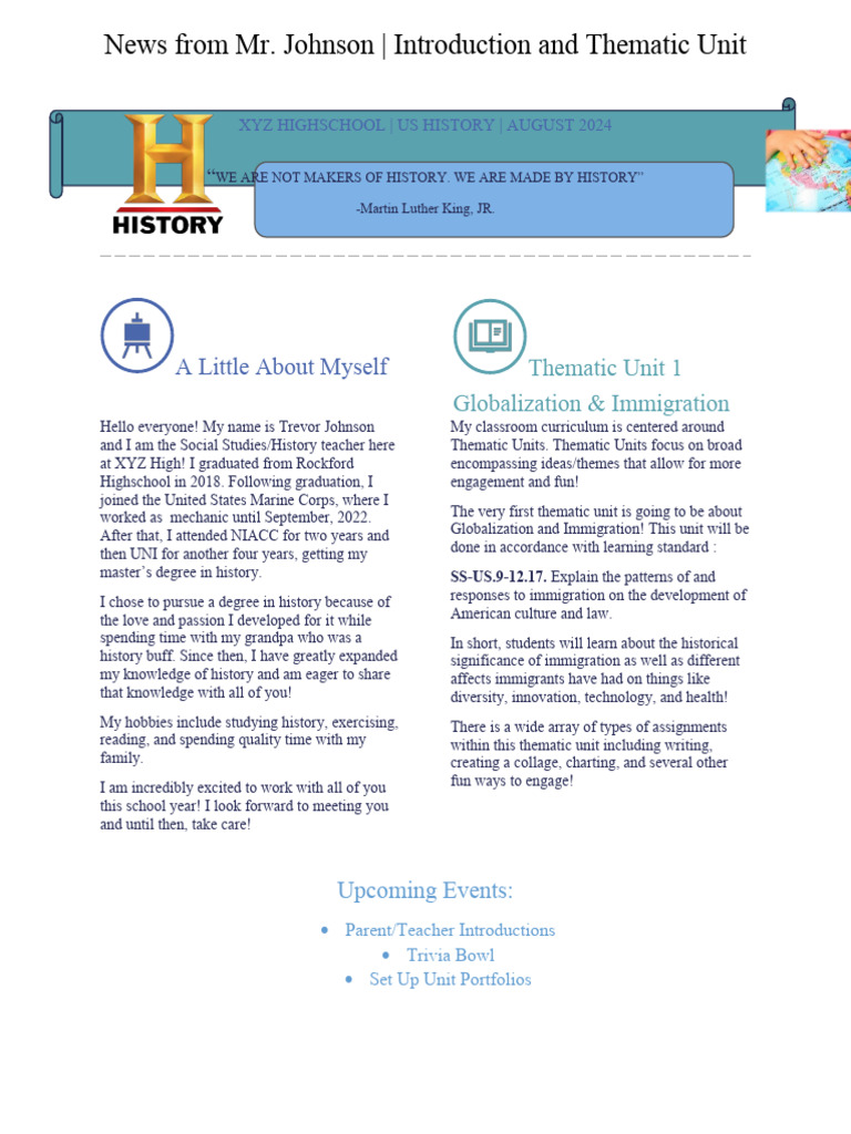 Welcome to US History at XYZ High | PDF | Behavior Modification ...