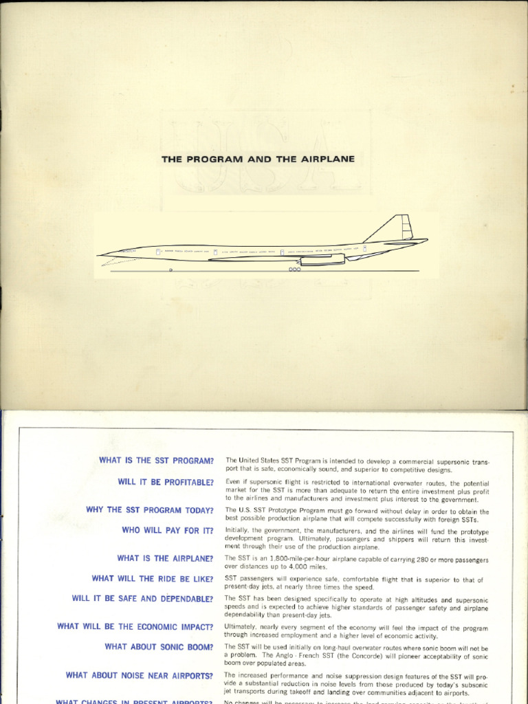 Boeing SST Program and Airplane Brochure | PDF