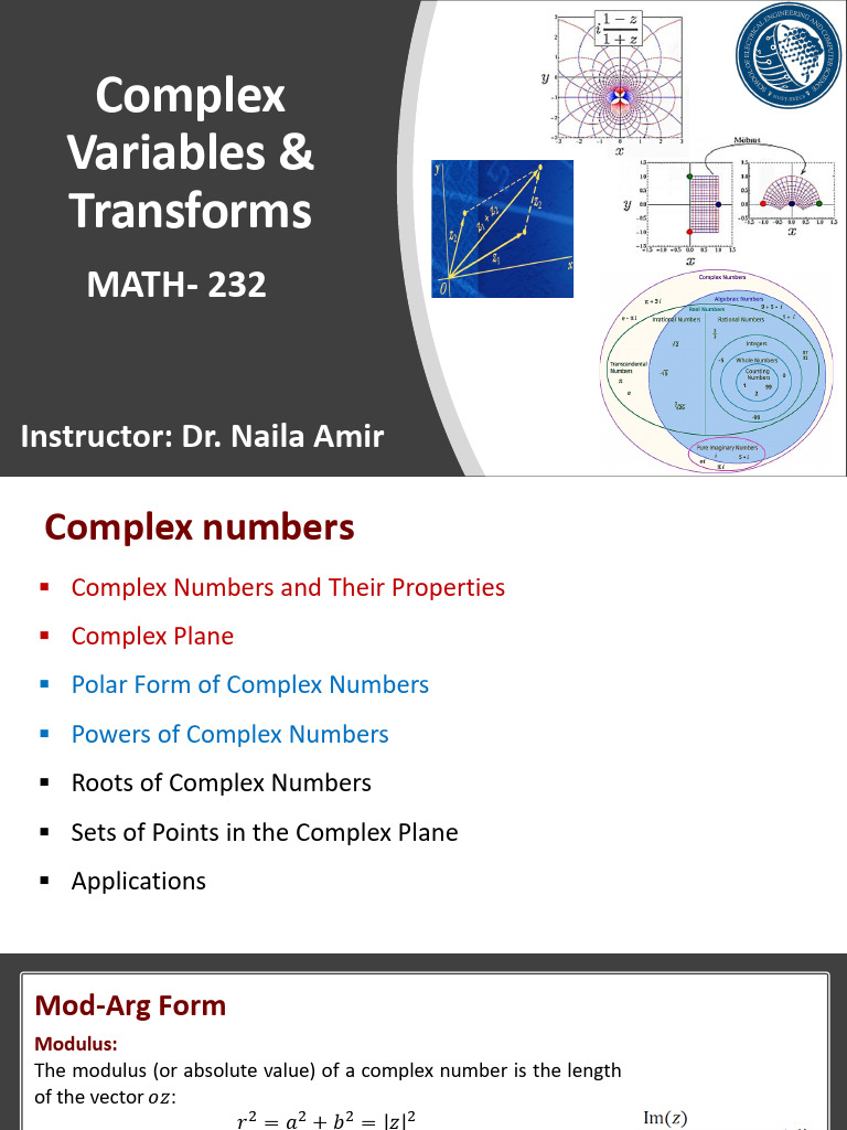 Lecture # 3 (Complex Numbers) | PDF | Complex Number | Mathematical Analysis