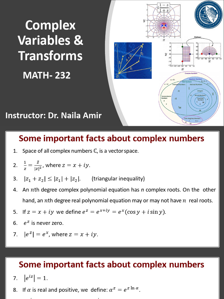 Lecture # 5 (Complex Numbers) | PDF | Complex Number | Circle