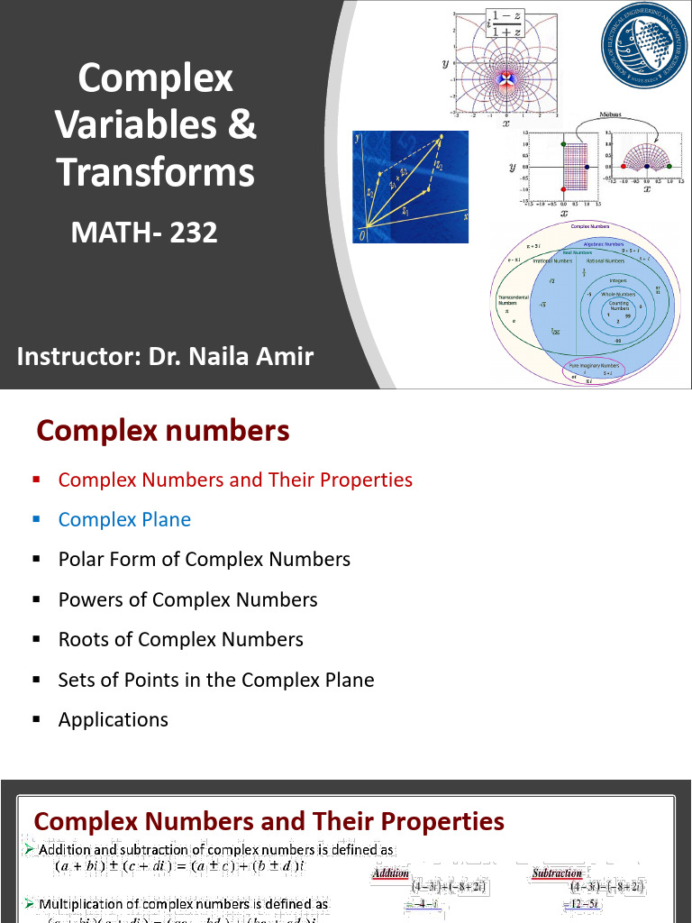 Lecture # 2 (Complex Numbers) | PDF | Complex Number | Coordinate System
