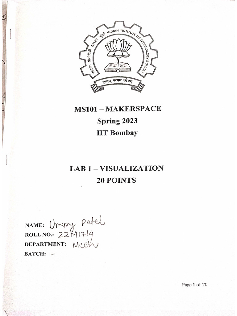 MS101 LAB1 Solution (Mech) | PDF