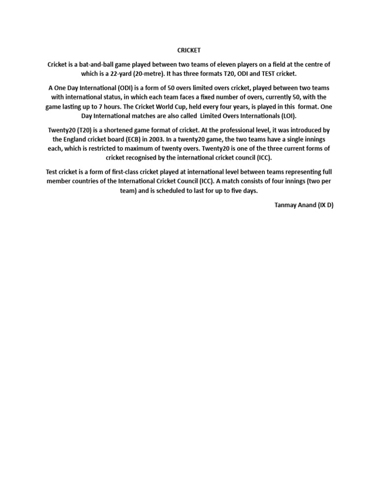 Cricket | PDF
