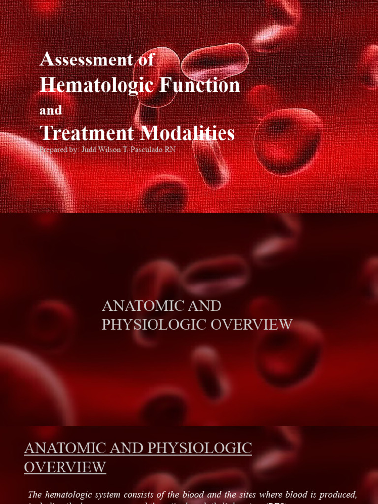 Hematologic Assessment and Treatments | PDF | Anemia | Bleeding