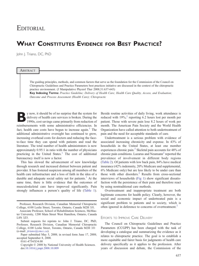 What Constitutes Evidence For Best Practice | PDF | Evidence Based ...