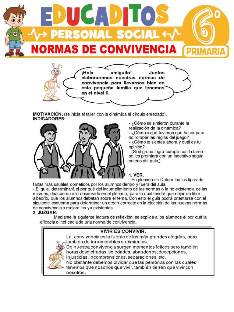 Normas de Convivencia para Sexto Grado de Primaria | PDF | Apóstol